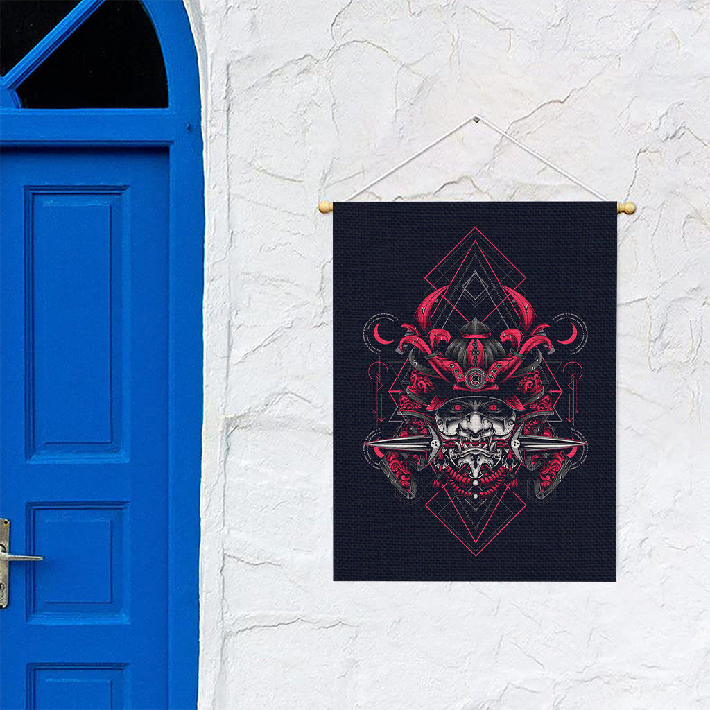 Geometric Samurai Mask Print Garden Flag – GearFrost