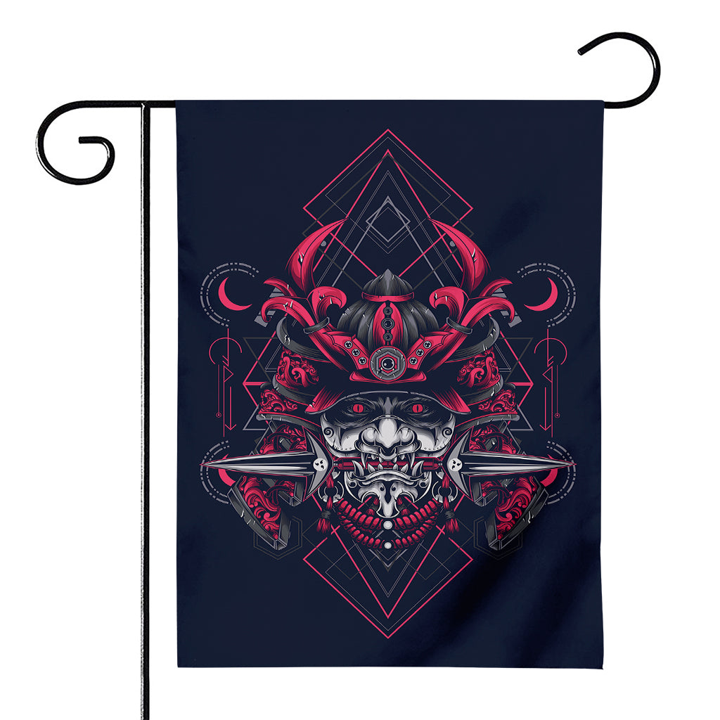 Geometric Samurai Mask Print House Flag – GearFrost