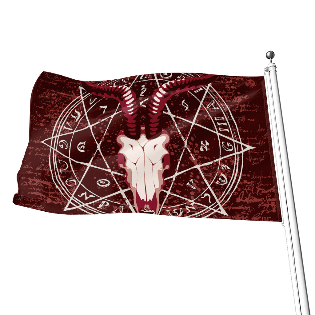 Goat Skull Pentagram Print Flag – GearFrost