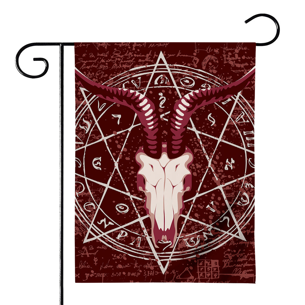 Goat Skull Pentagram Print House Flag – GearFrost