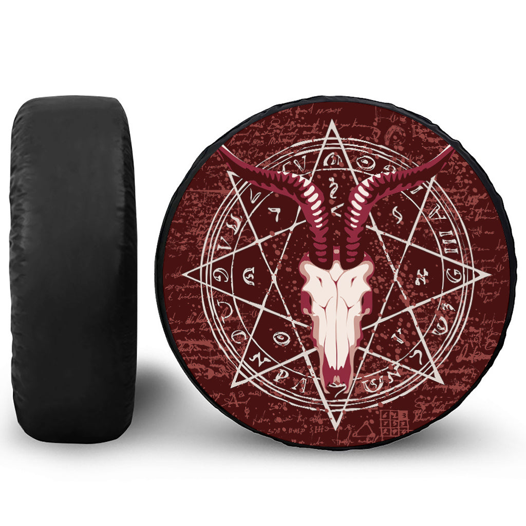 Goat Skull Pentagram Print Leather Spare Tire Cover – GearFrost