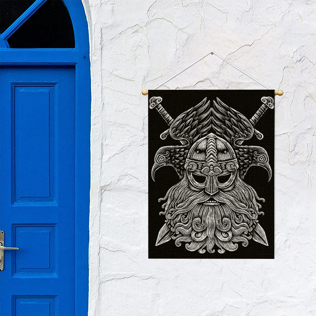 God Odin With Huginn And Muninn Print Garden Flag – GearFrost