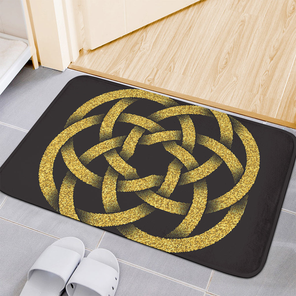 Gold Circle Celtic Knot Symbol Print Indoor Door Mat – GearFrost