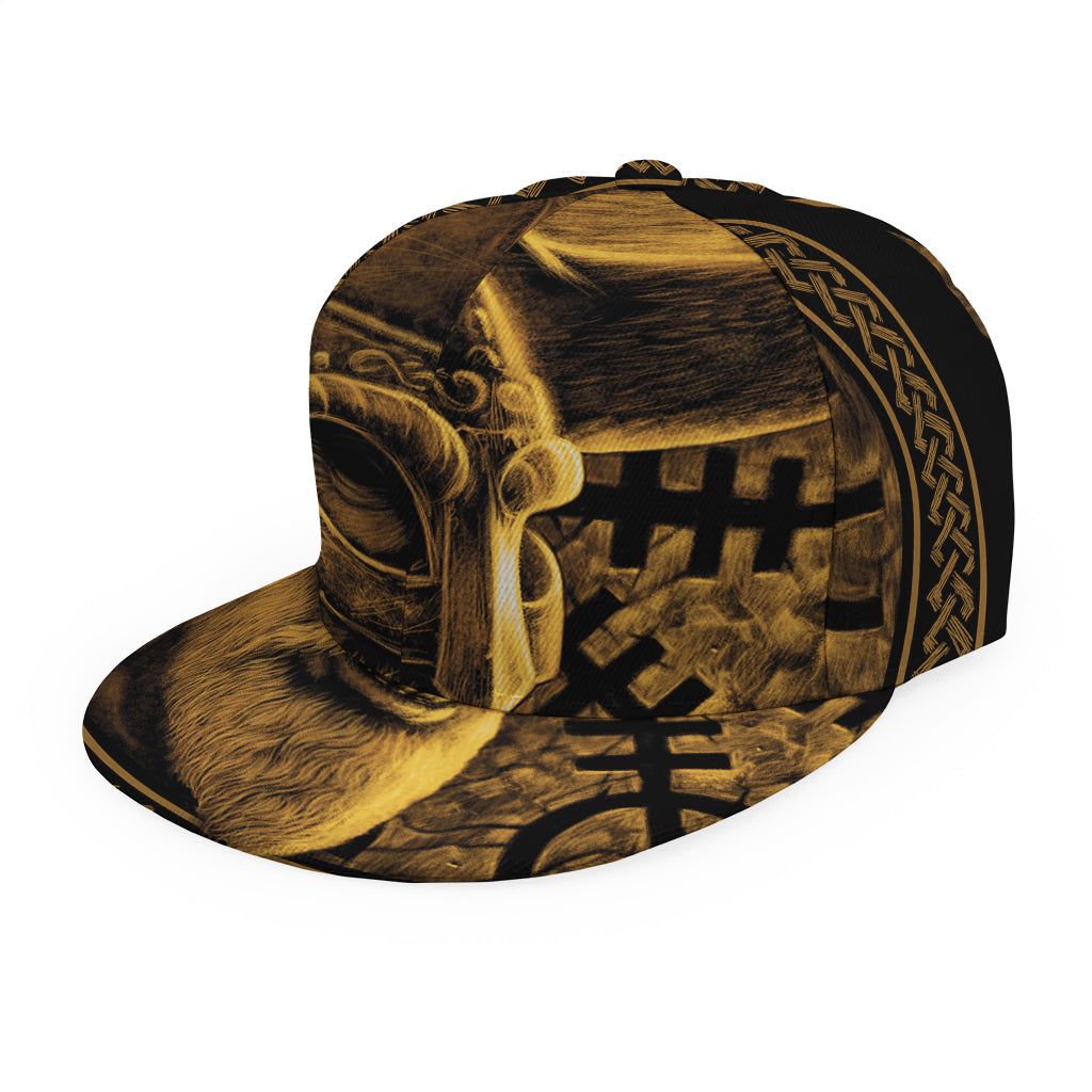Gold Viking God Odin And Crow Print Snapback Cap – GearFrost