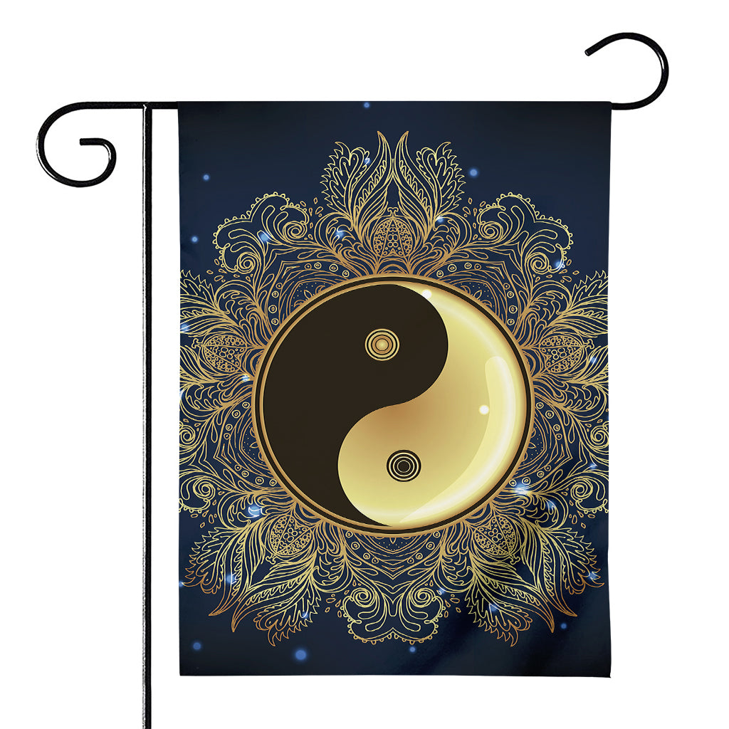 Gold Yin Yang Mandala Print House Flag – GearFrost