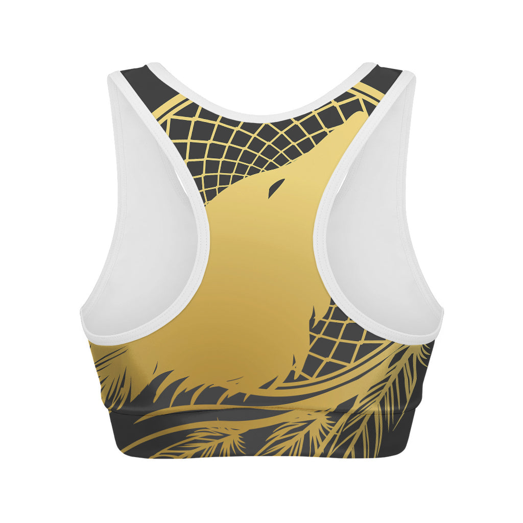 Golden Bohemian Howling Wolf Print Women's Sports Bra – GearFrost