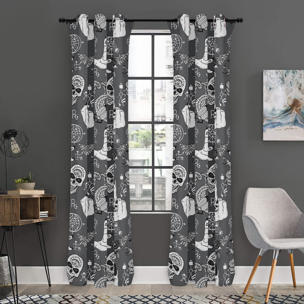 Gothic Wicca Curse Print Grommet Curtain Panels – GearFrost