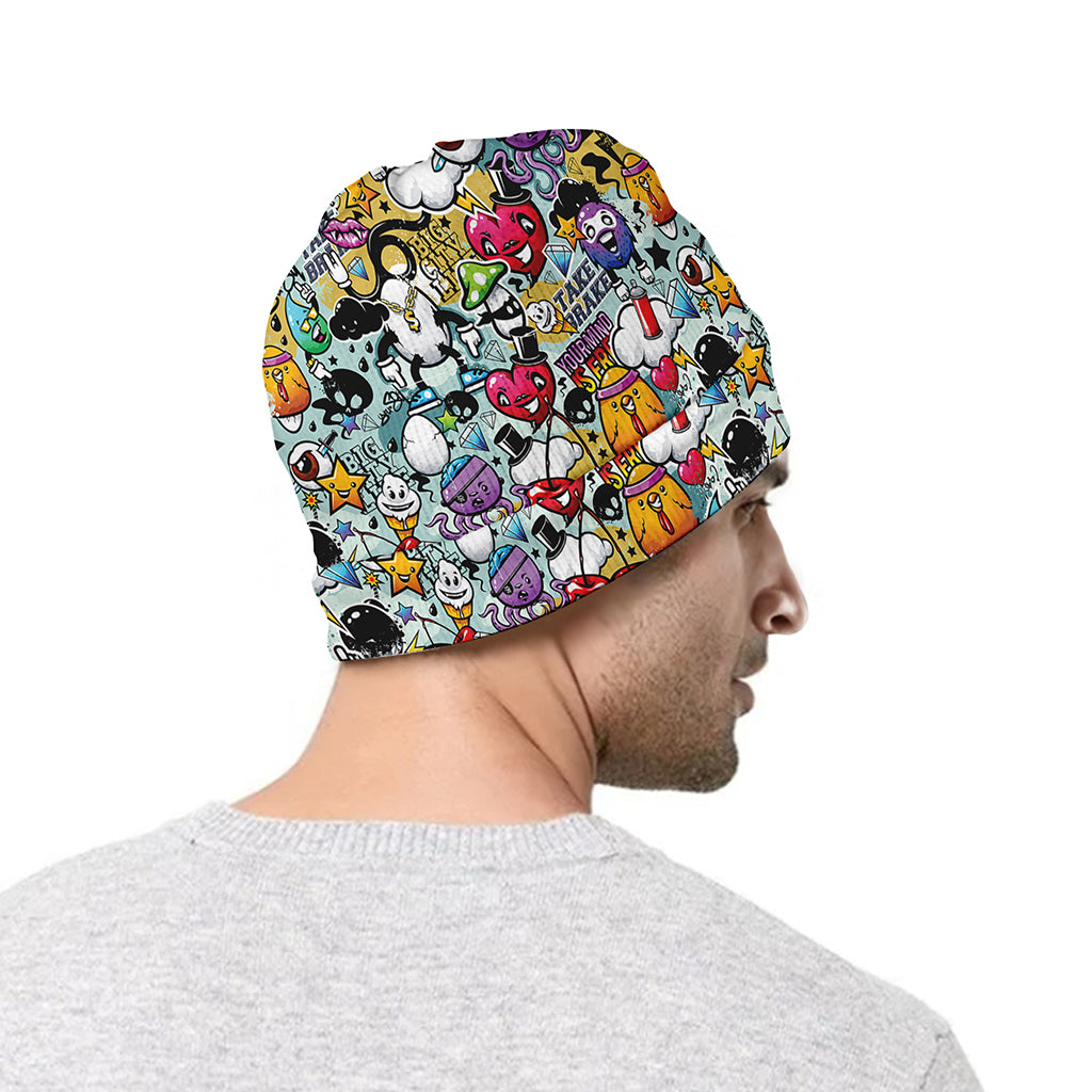 Graffiti Cartoon Characters Print Beanie – GearFrost
