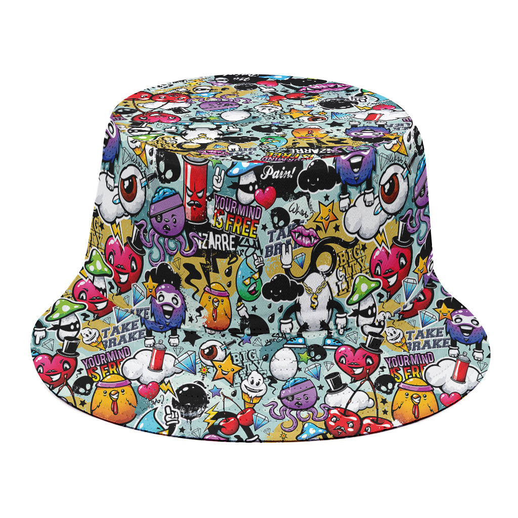 Graffiti Cartoon Characters Print Bucket Hat – GearFrost