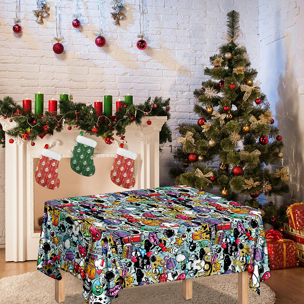 Graffiti Cartoon Characters Print Tablecloth – GearFrost