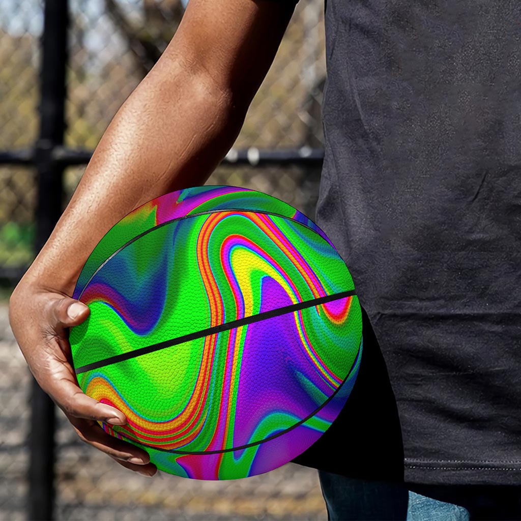 Green Abstract Liquid Trippy Print Basketball – GearFrost