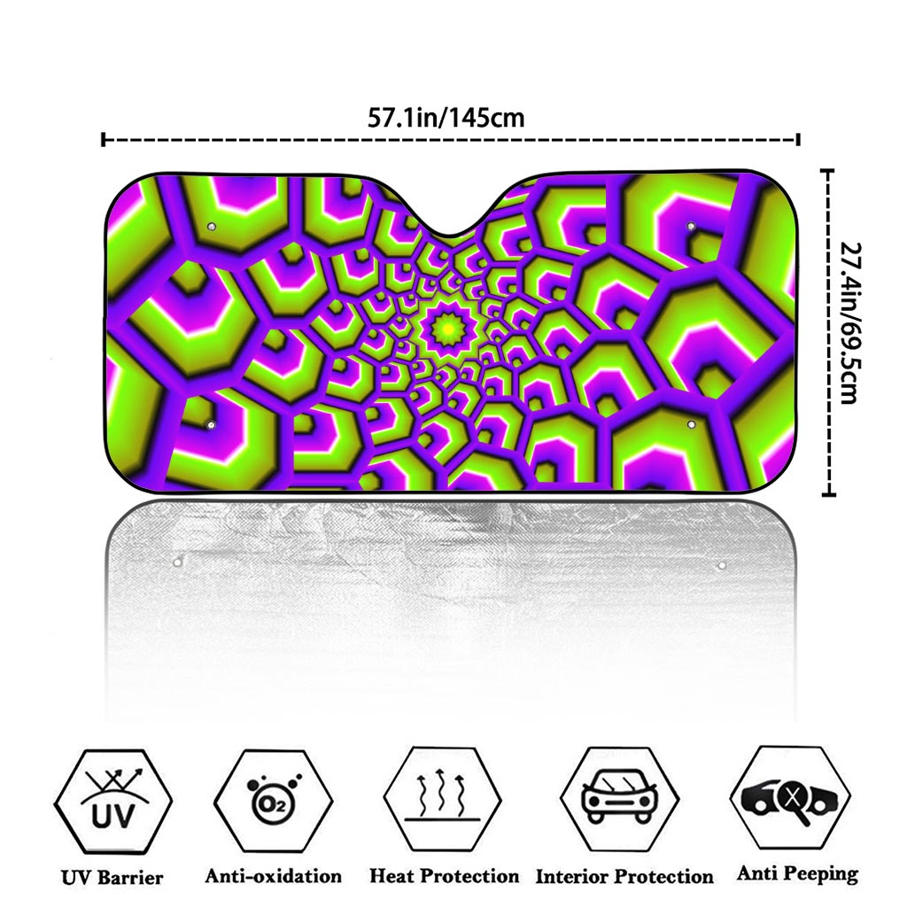 Green Hive Moving Optical Illusion Car Windshield Sun Shade – GearFrost