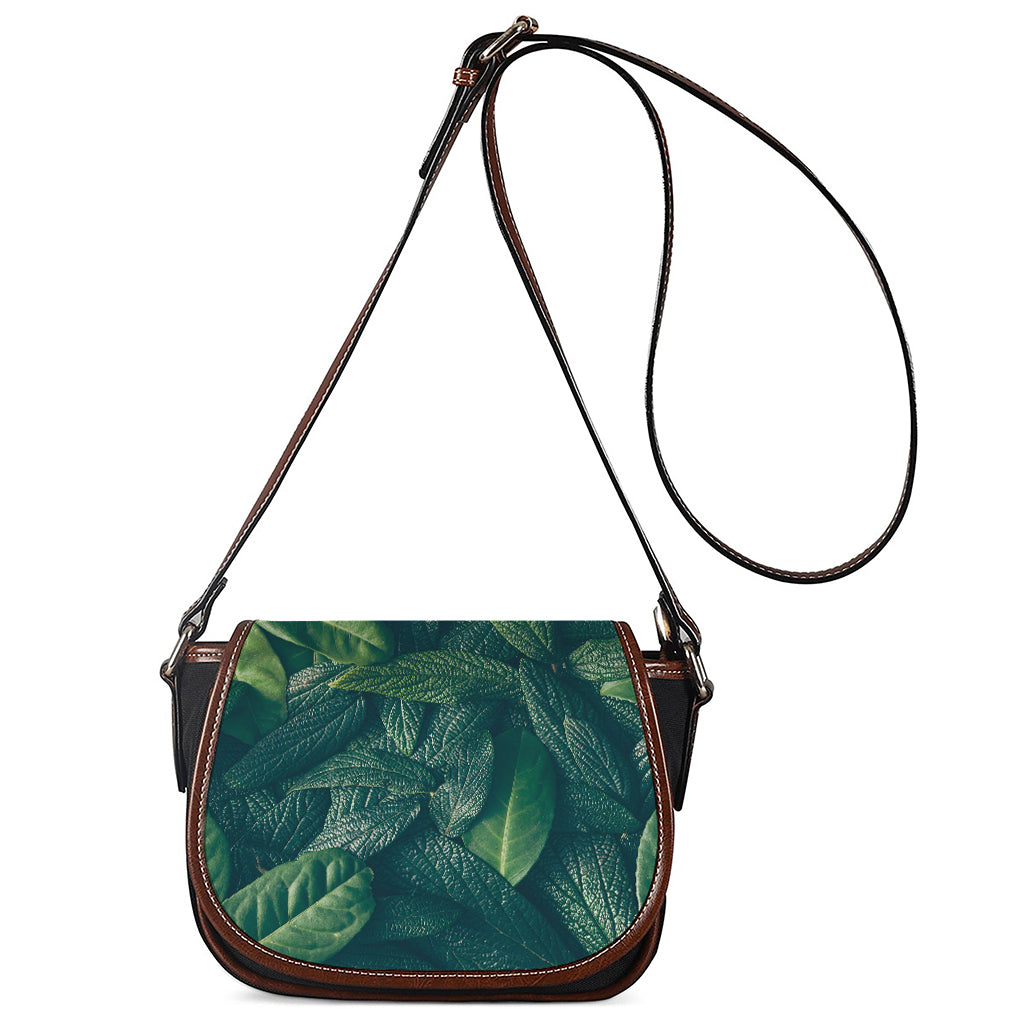 Green Leaves Print Saddle Bag – GearFrost