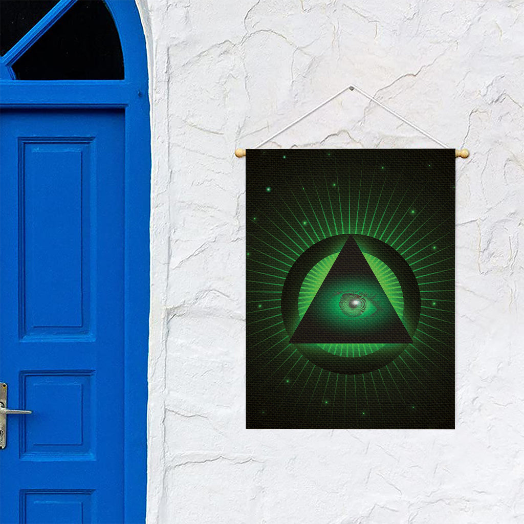 Green Masonic Eye Print Garden Flag – GearFrost