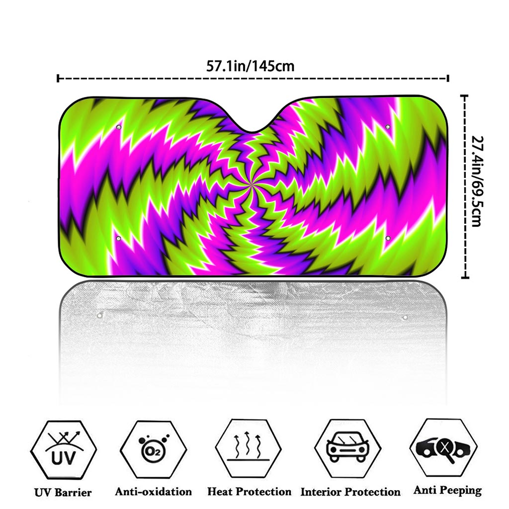 Green Vortex Moving Optical Illusion Car Windshield Sun Shade – GearFrost