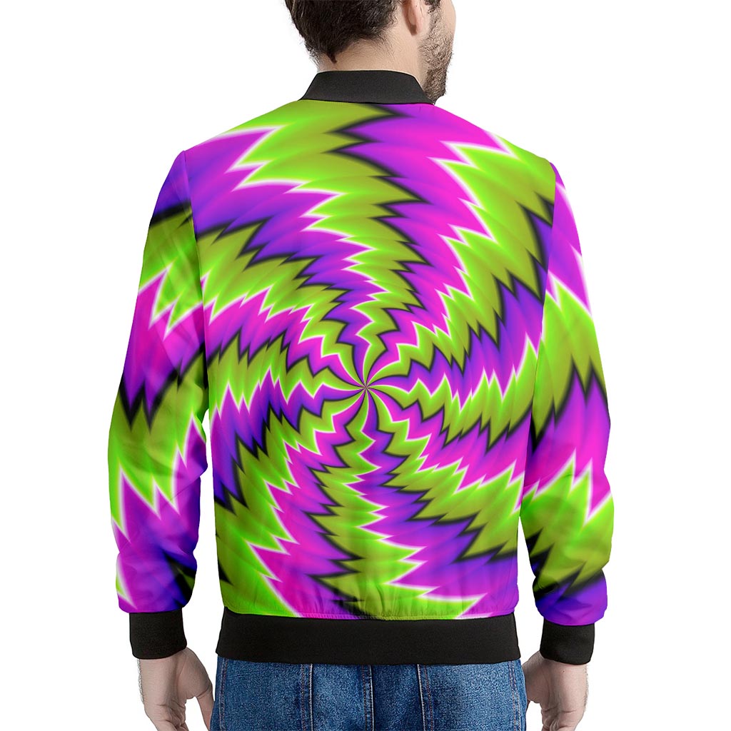 Green Vortex Moving Optical Illusion Men's Bomber Jacket – GearFrost