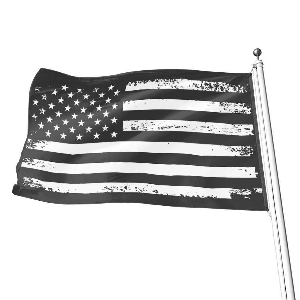Grey And White American Flag Print Flag – GearFrost