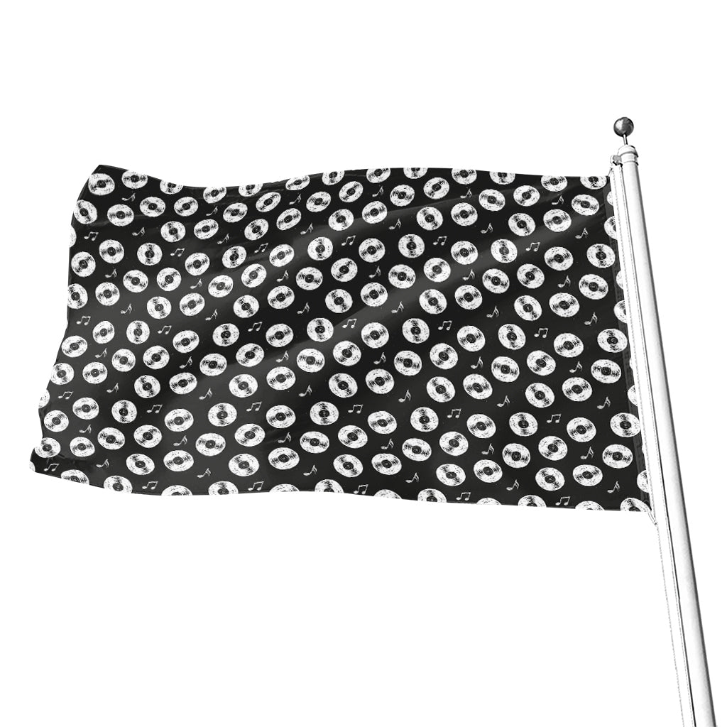 Hand Drawn Vinyl Record Pattern Print Flag – GearFrost