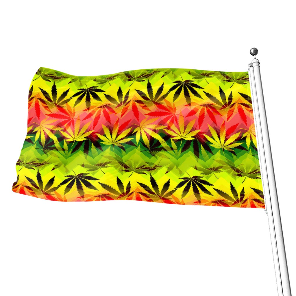 Hemp Leaf Reggae Pattern Print Flag – GearFrost