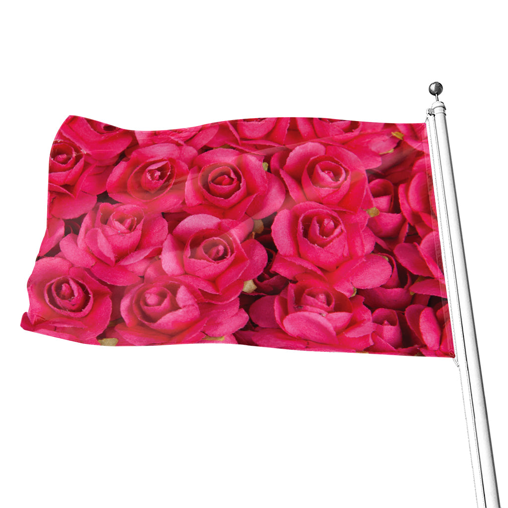 Hot Pink Rose Print Flag – GearFrost