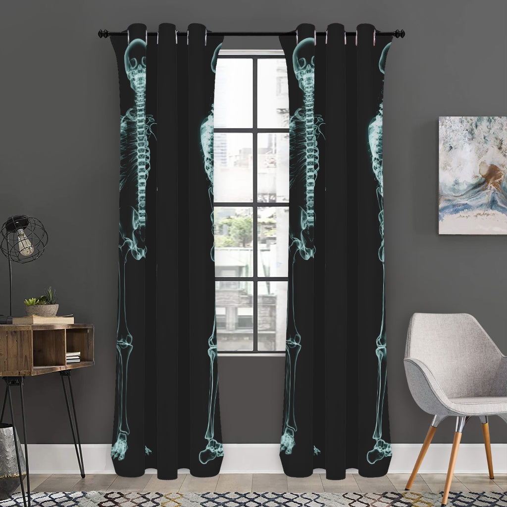 Human Skeleton X-Ray Print Grommet Curtain Panels – GearFrost