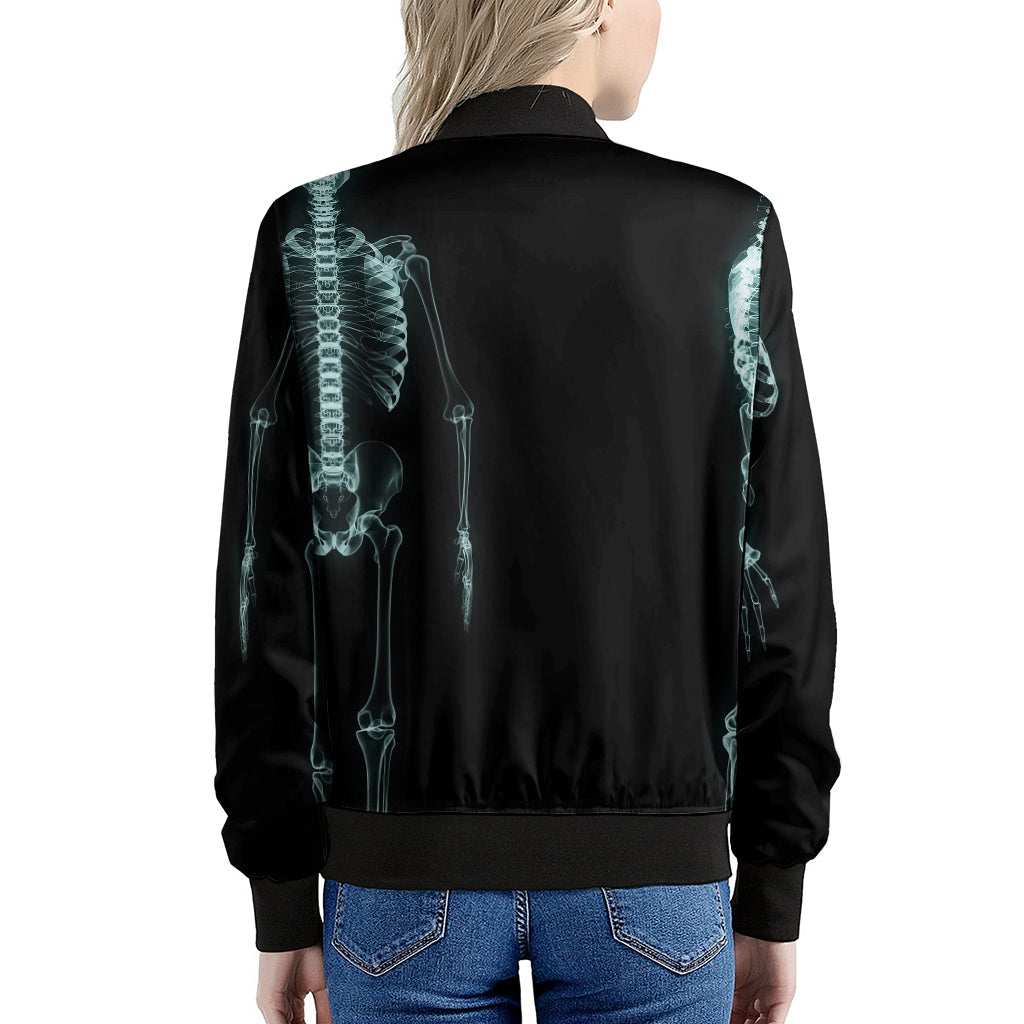 Human Skeleton X-Ray Print Women's Bomber Jacket – GearFrost