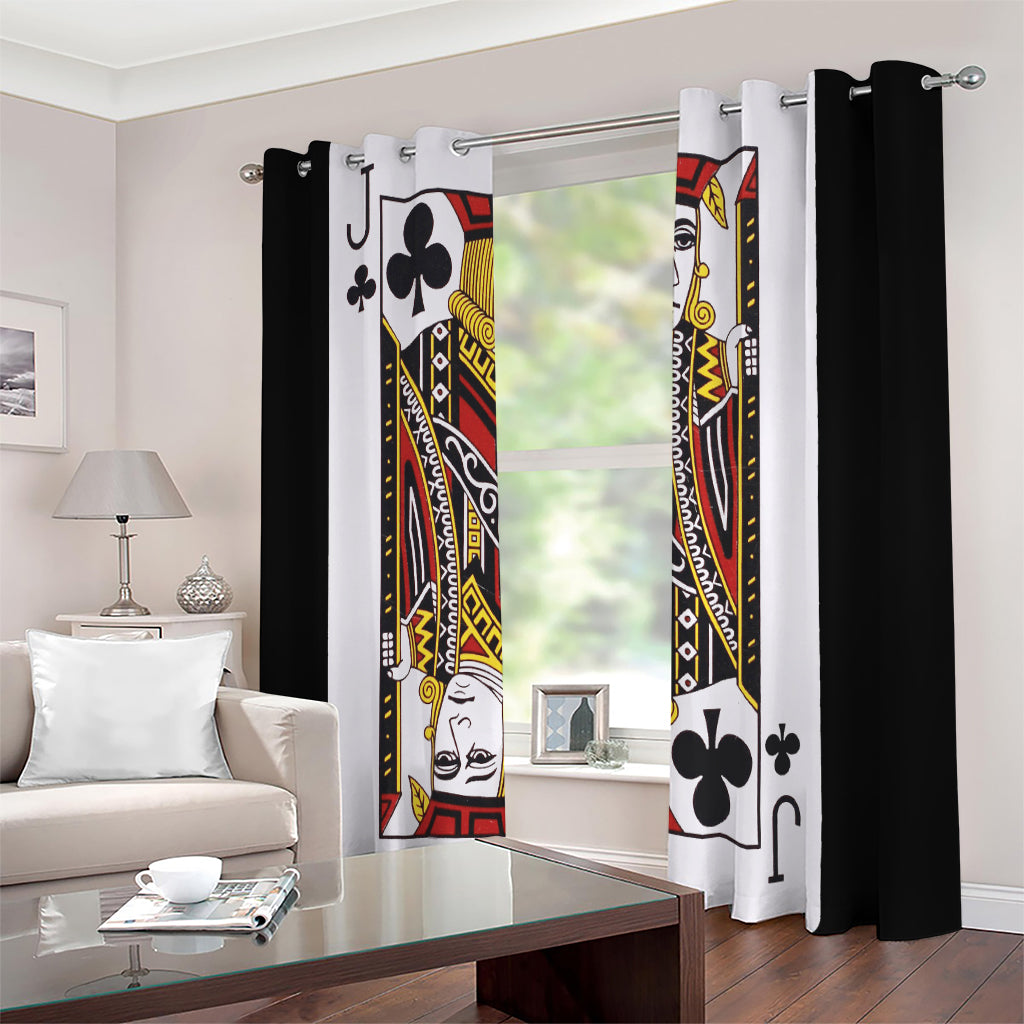 Jack Of Clubs Playing Card Print Extra Wide Grommet Curtains – GearFrost