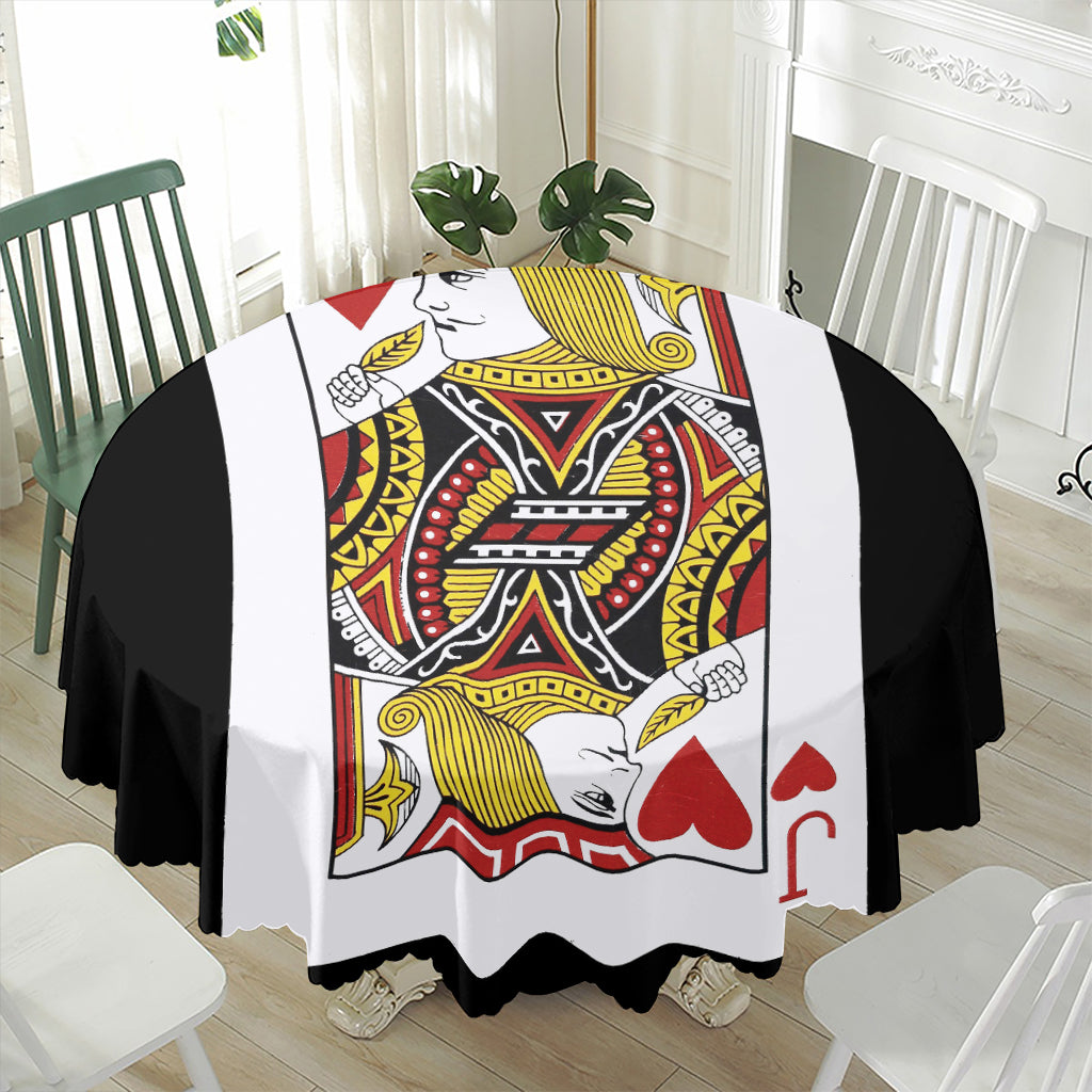 Jack Of Hearts Playing Card Print Waterproof Round Tablecloth – GearFrost