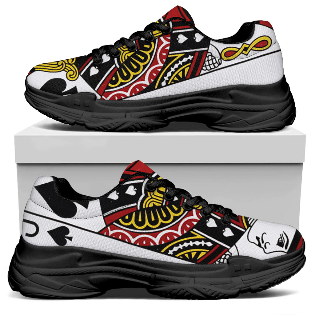 Jack Of Spades Playing Card Print Black Chunky Shoes – GearFrost