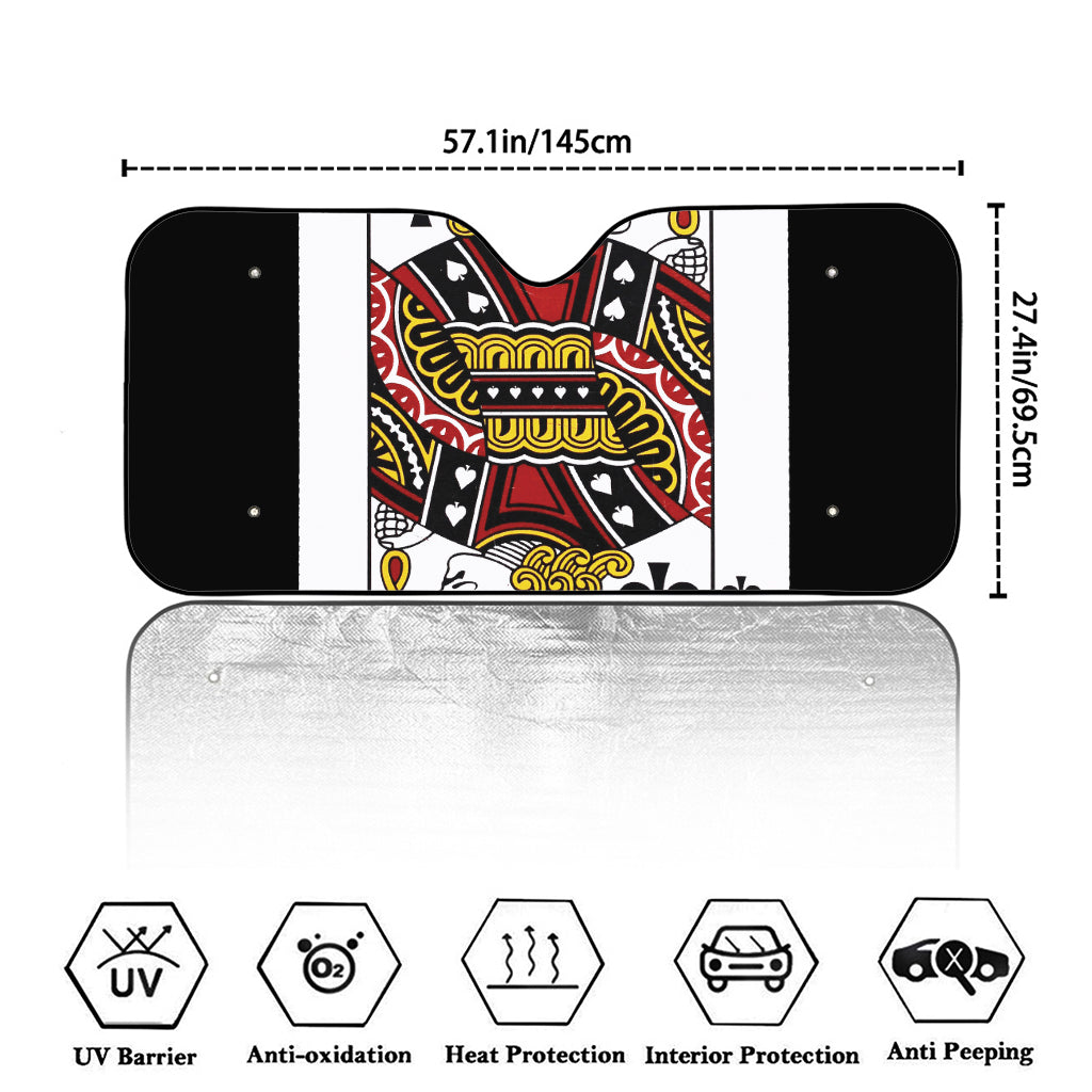 Jack Of Spades Playing Card Print Car Windshield Sun Shade – GearFrost
