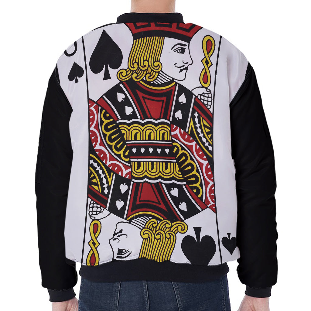 Jack Of Spades Playing Card Print Zip Sleeve Bomber Jacket – GearFrost