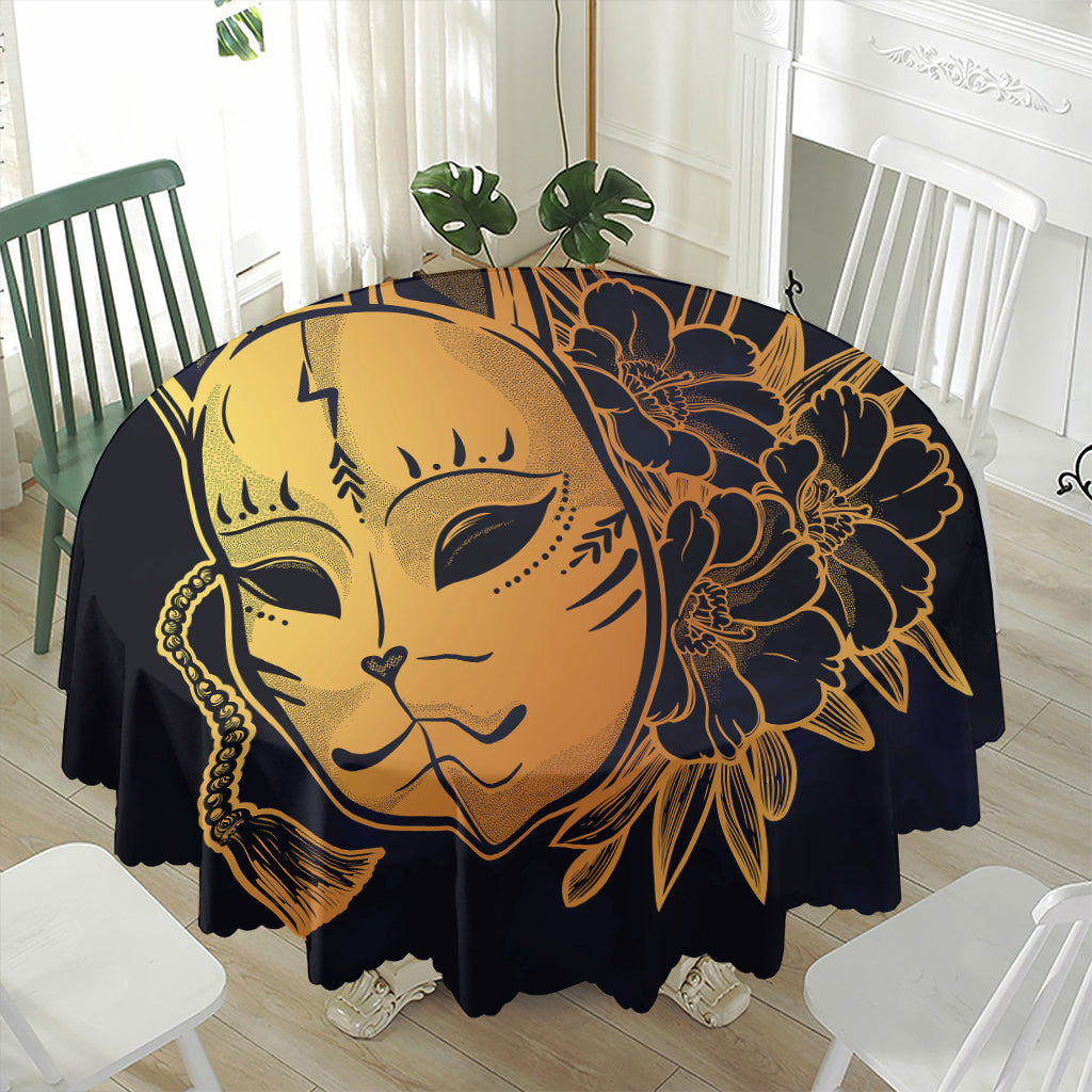 Japanese Fox Mask Print Waterproof Round Tablecloth – GearFrost