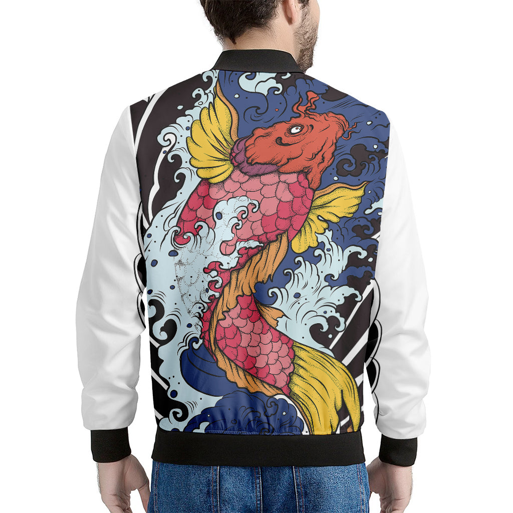 Japanese Koi Carp Tattoo Print Men's Bomber Jacket – GearFrost