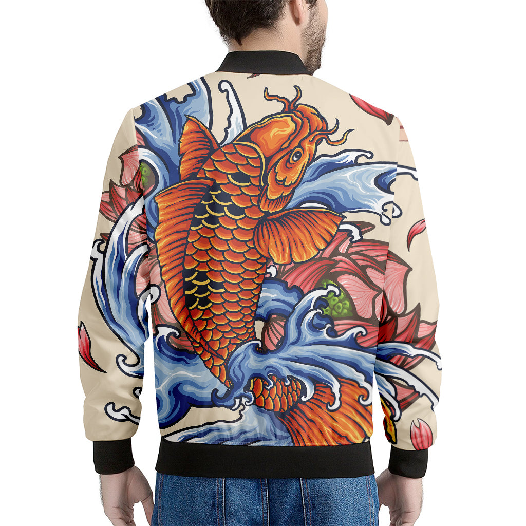 Japanese Koi Fish Tattoo Print Men's Bomber Jacket – GearFrost
