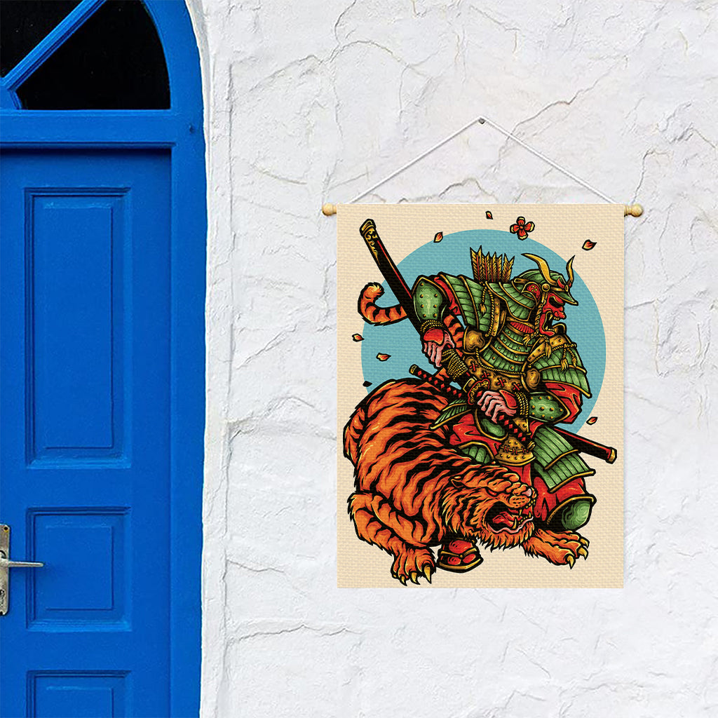Japanese Samurai And Tiger Print Garden Flag – GearFrost