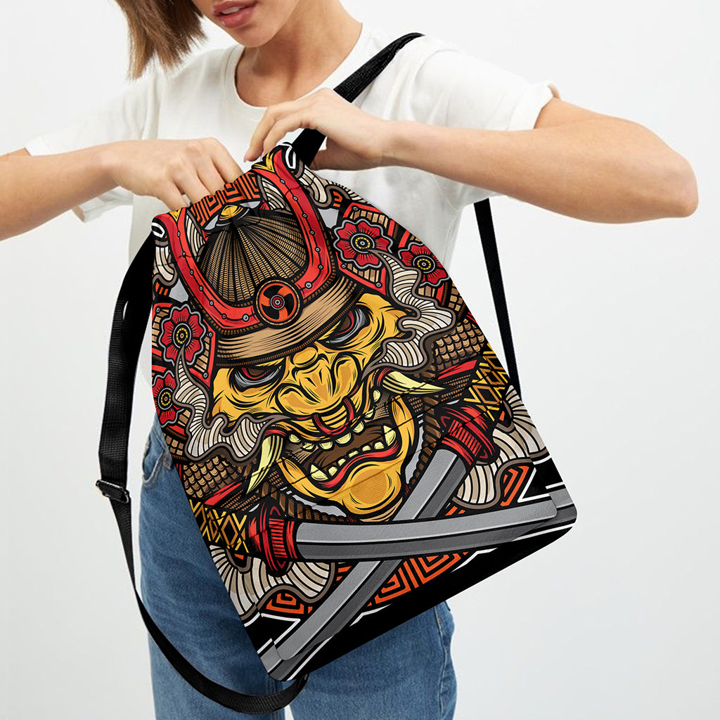 Japanese Samurai Mask Print Drawstring Backpack – GearFrost