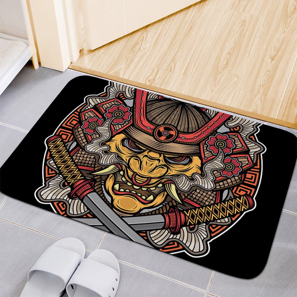 Japanese Samurai Mask Print Indoor Door Mat – GearFrost