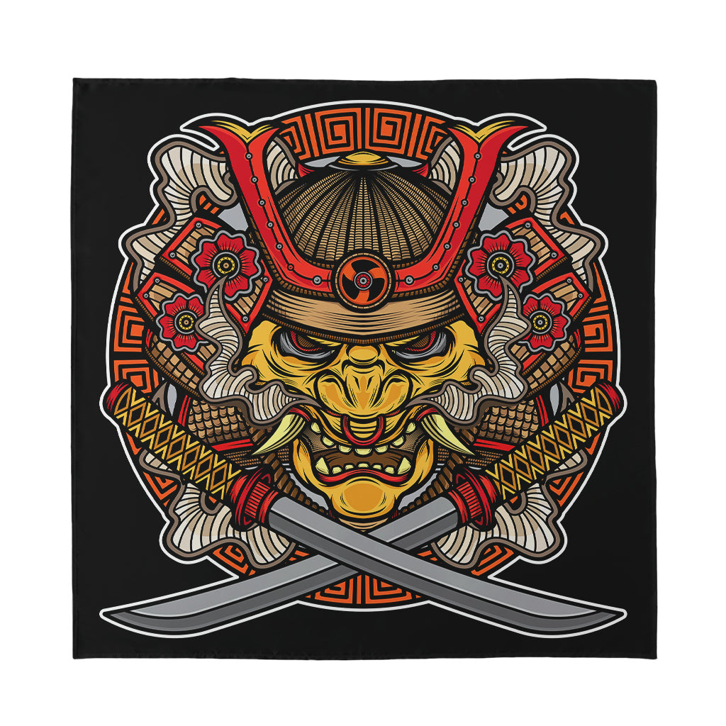 Japanese Samurai Mask Print Silk Bandana – GearFrost
