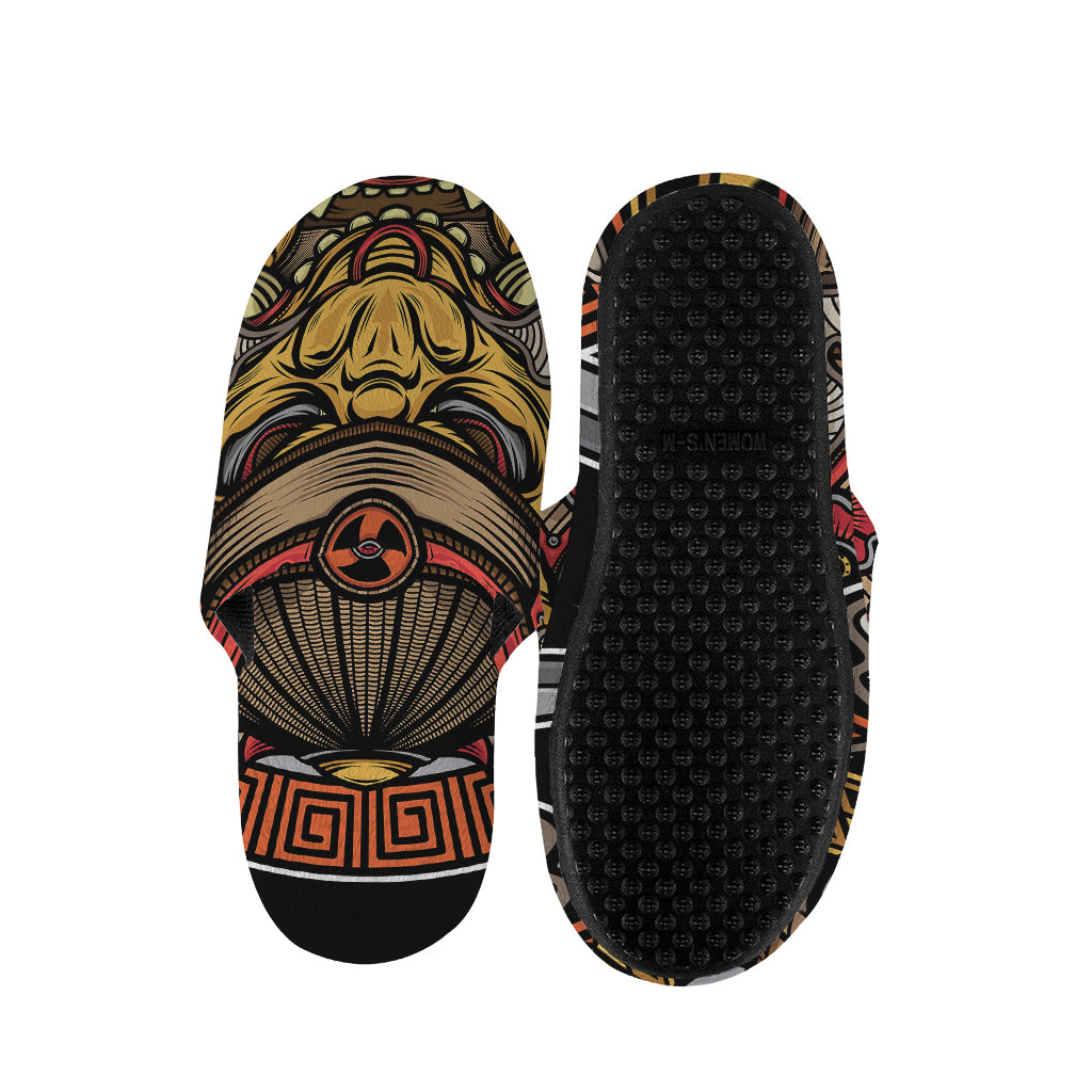 Japanese Samurai Mask Print Slippers – GearFrost
