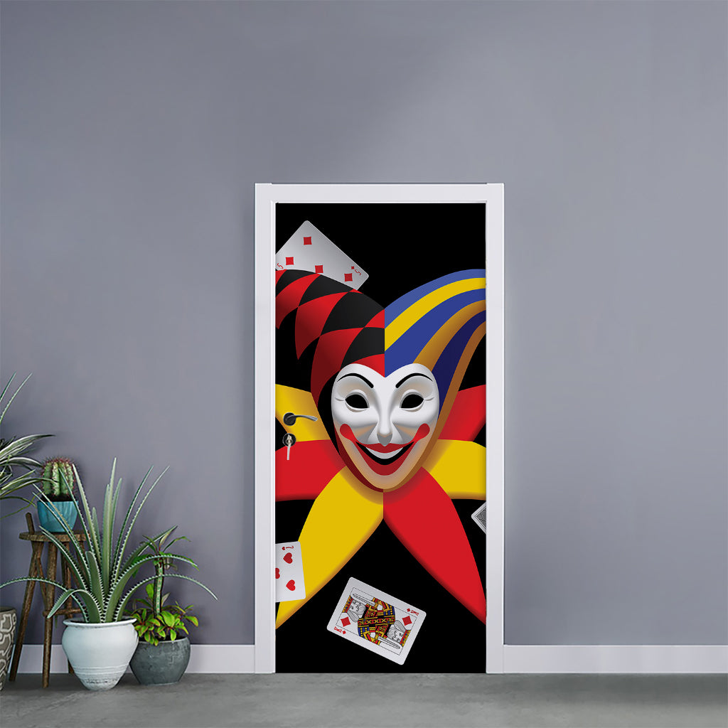 Joker And Playing Cards Print Door Sticker – GearFrost