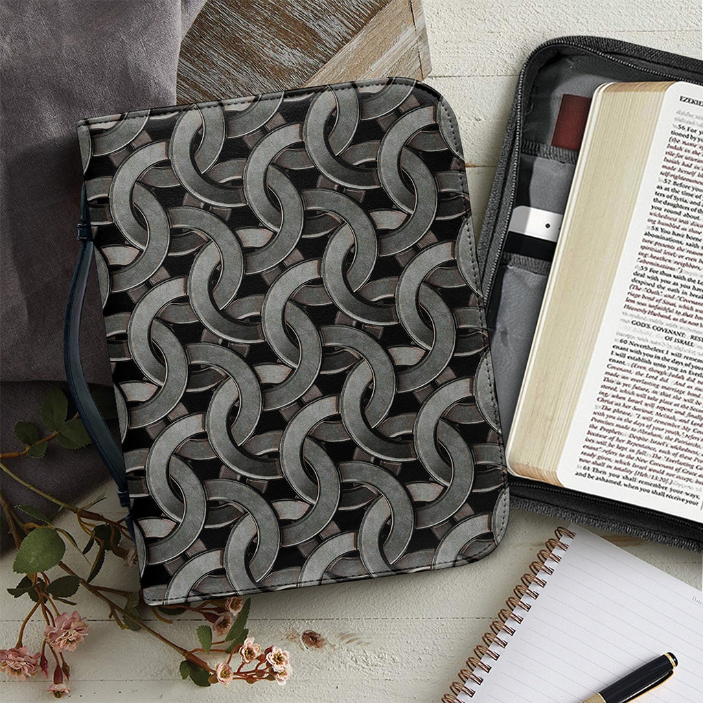 Metal Chainmail Pattern Print Leather Bible Cover – GearFrost