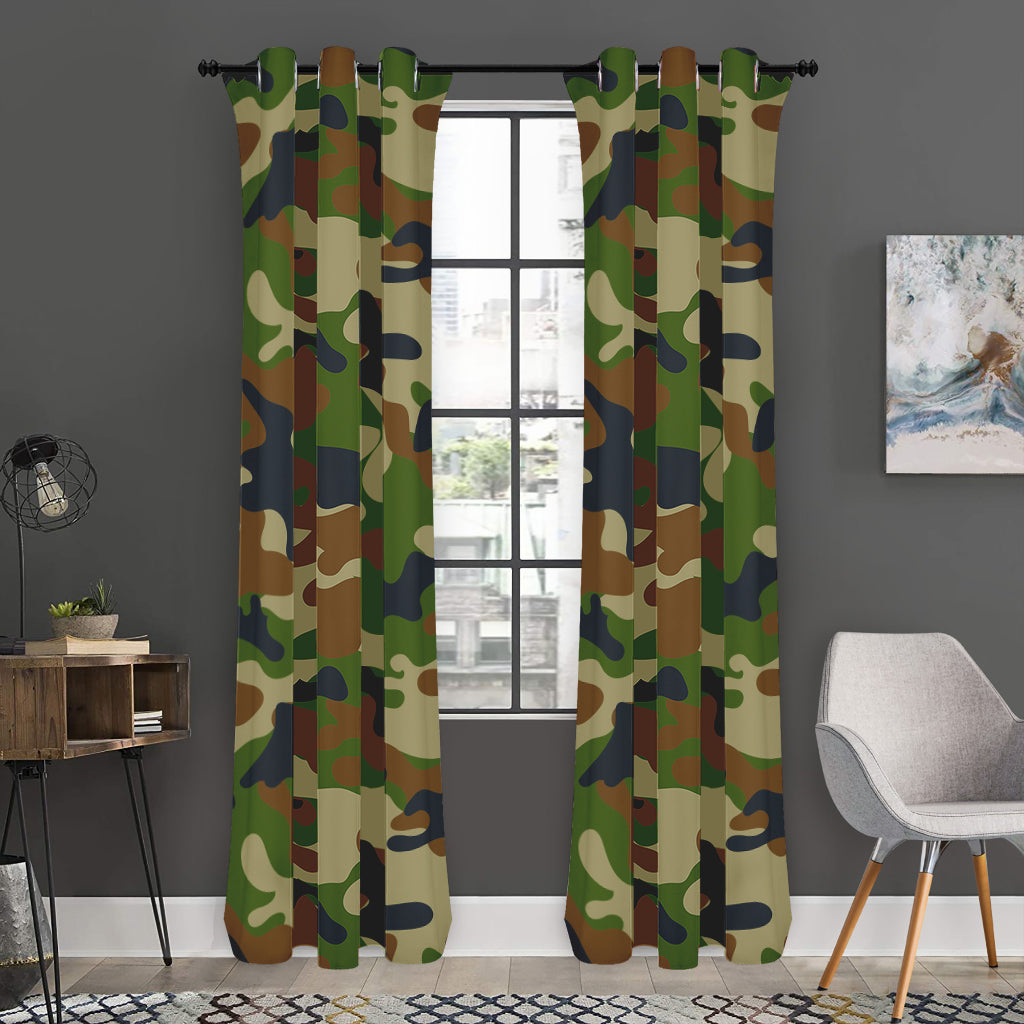 Military Green Camouflage Print Grommet Curtain Panels – GearFrost