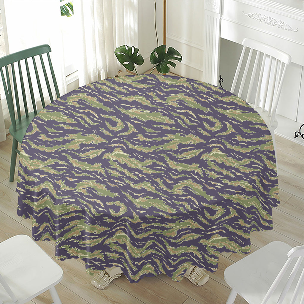 Military Tiger Stripe Camouflage Print Waterproof Round Tablecloth ...