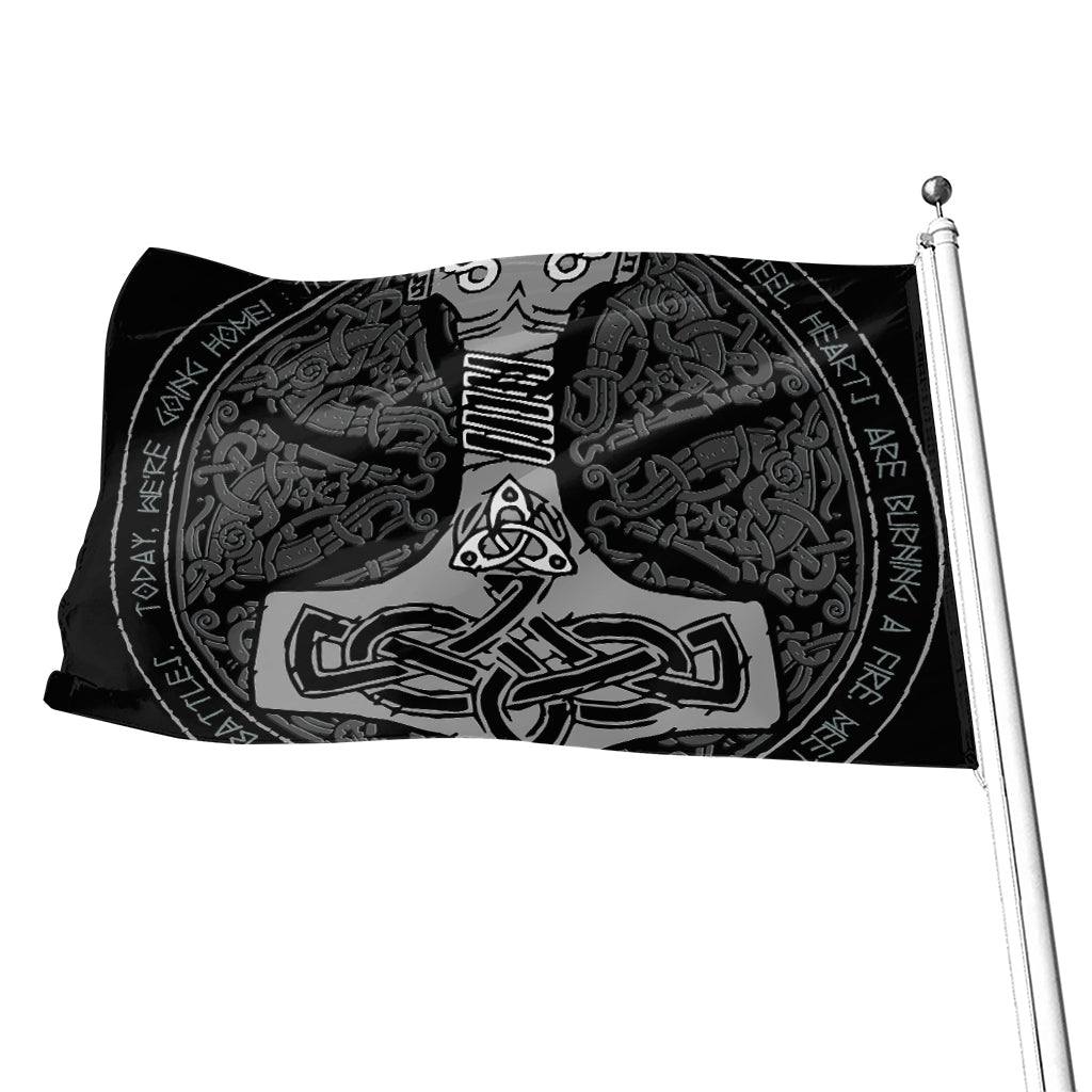 Mjolnir Hammer Of Thor Print Flag – GearFrost