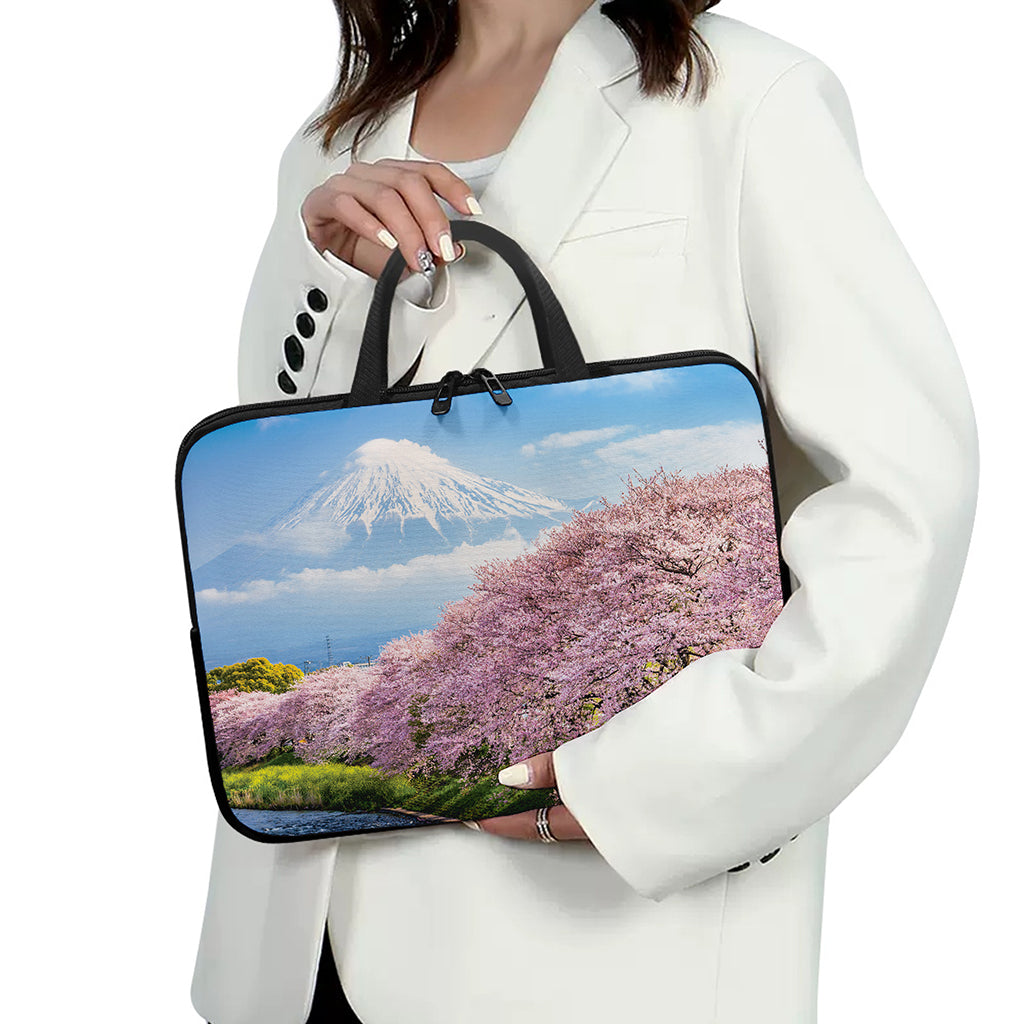 Mount Fuji And Cherry Blossom Print Laptop Sleeve With Handle – GearFrost