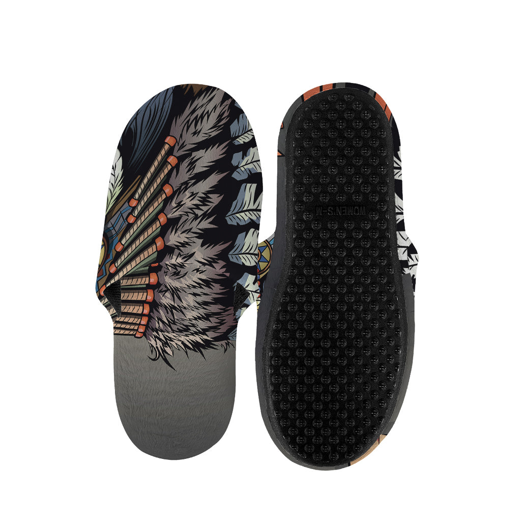 Native American Indian Girl Print Slippers – GearFrost
