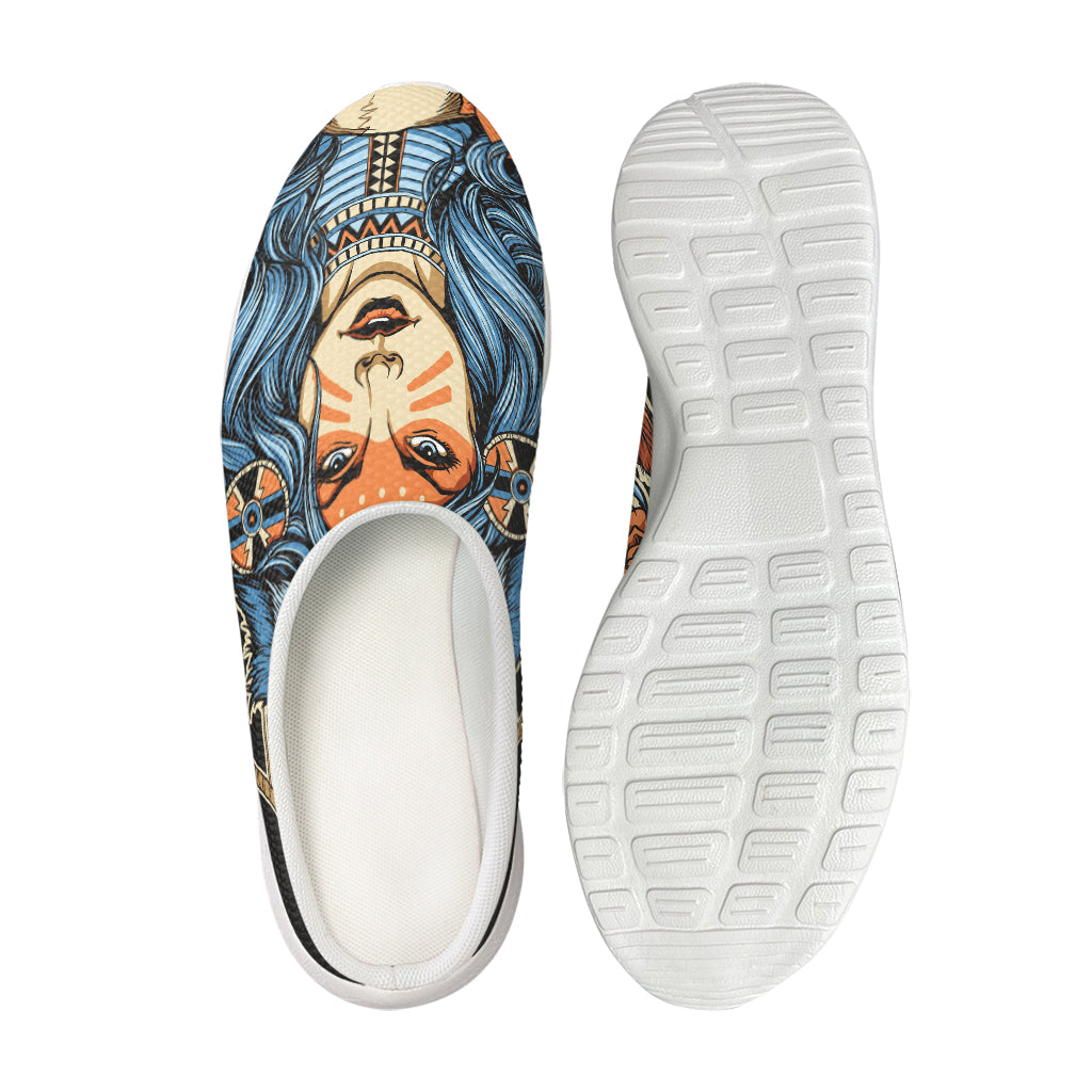 Native American Wolf Girl Print Mesh Casual Shoes – GearFrost