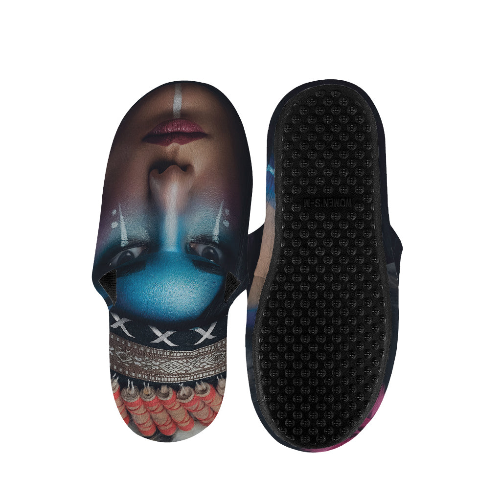 Native Indian Woman Portrait Print Slippers – GearFrost