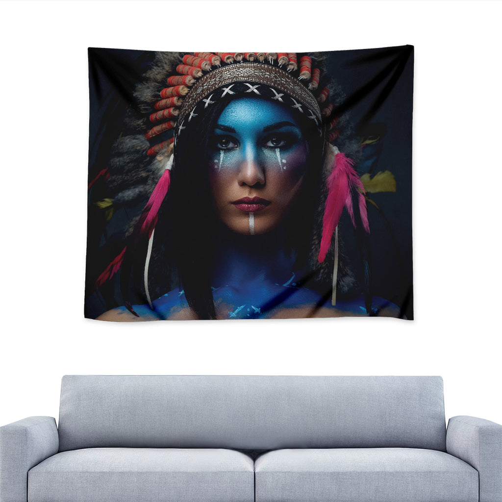Native Indian Woman Portrait Print Tapestry – GearFrost