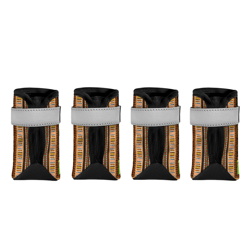 Orange And Black African Dashiki Print Dog Boots – GearFrost